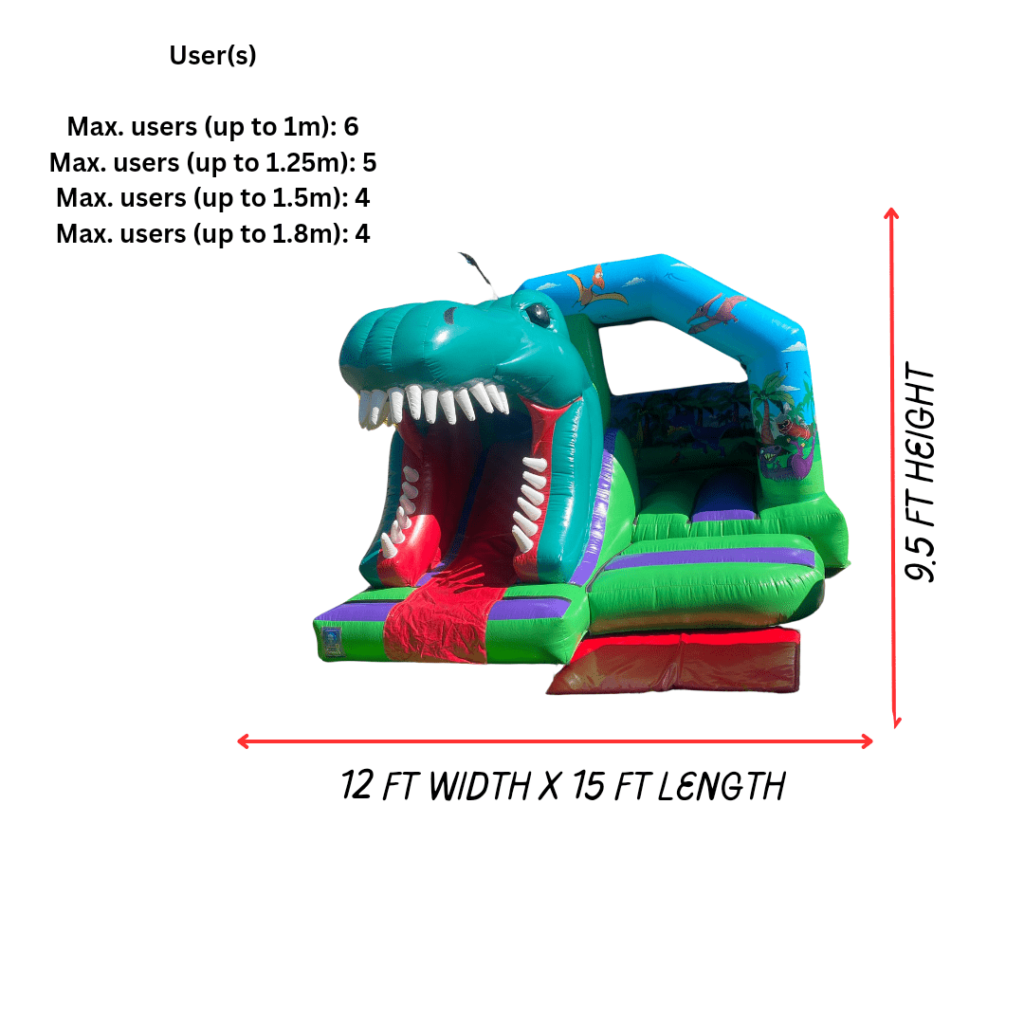 Dinosaur Front Slide Bouncy Castle Hire - Childsplay Hire