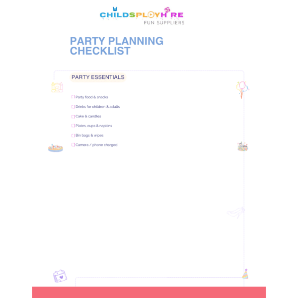 Free Kids Party Checklist | Childsplay Hire
